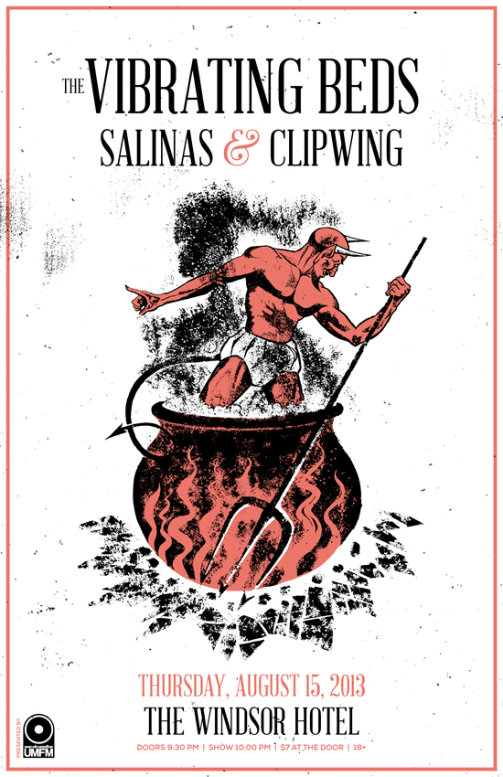 The Vibrating Beds, Salinas and Clipwing | Little Man Graphic Design (Winnipeg, MB)